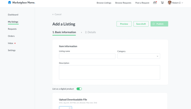 Browse Features - My Marketplace Builder