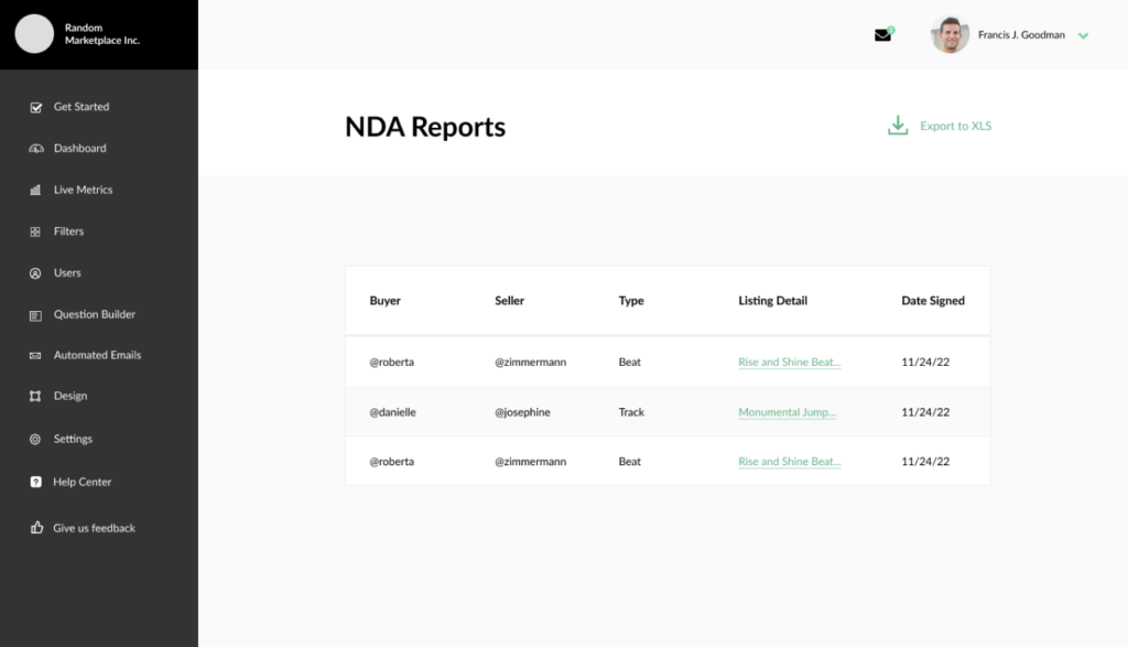 Signed NDA report - My Marketplace Builder