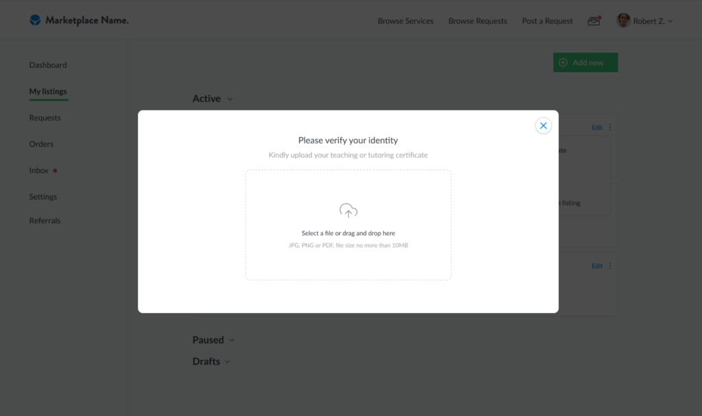 verifyidentity1 - My Marketplace Builder